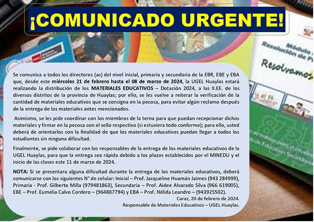 Dotación De Materiales Educativos 2024